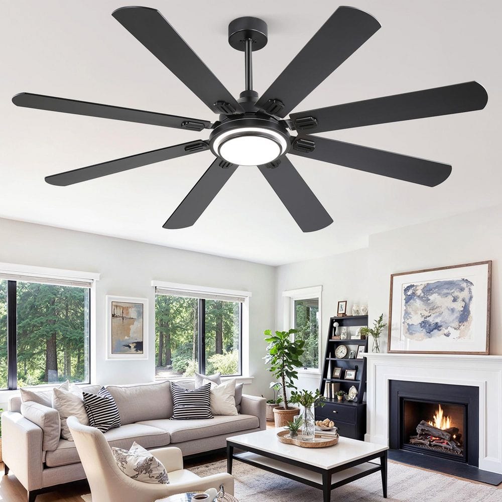 MOKSILED 65 in. Smart Indoor/Covered Outdoor Black 3-Colors LED 6-Speed ...