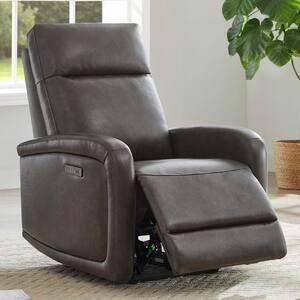 Spruce & Spring Edison Cognac Brown Leather Power Recliner with ...