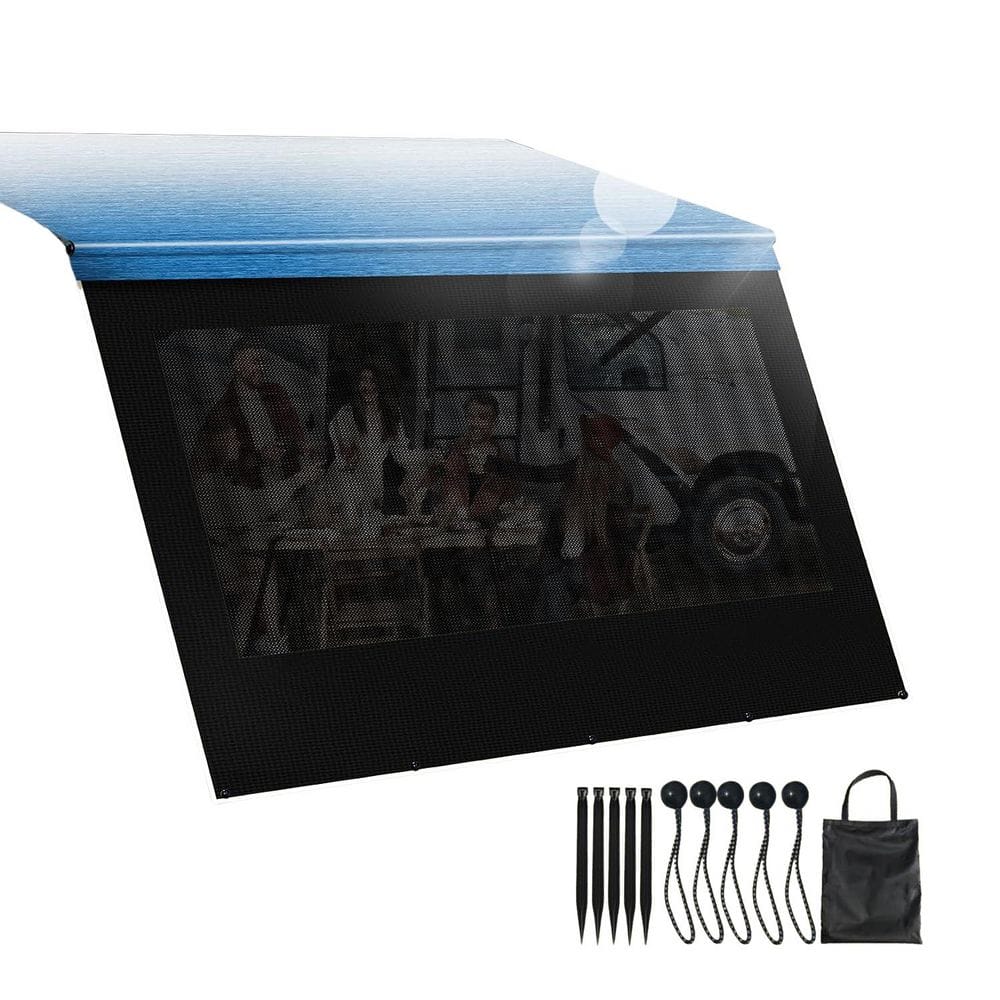KIWDZFU 21 ft. RV Awning Sun Shade Screen 600D Privacy Mesh Sunshade ...