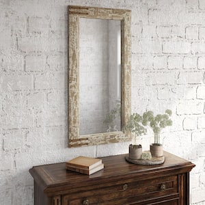 Kate and Laurel Medium Rectangle Rustic Brown American Colonial Mirror ...
