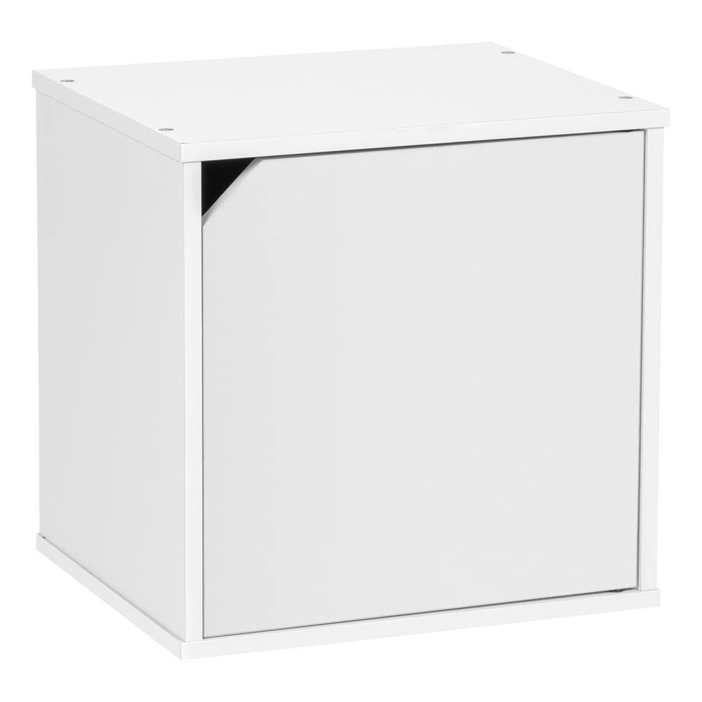 IRIS BAKU Modular White Wood Cube Box with Door 596260 - The Home Depot