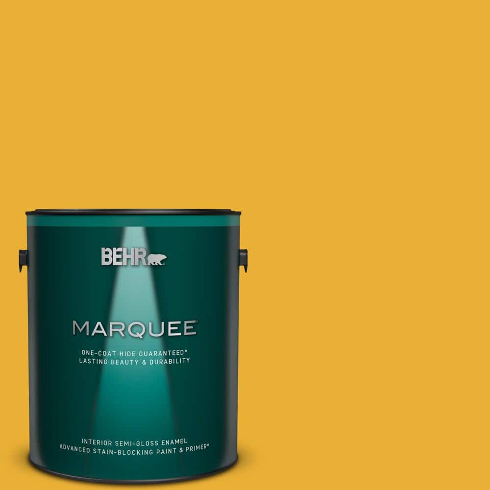 BEHR MARQUEE 1 gal. #P280-7 Midsummer Gold Semi-Gloss Enamel Interior ...