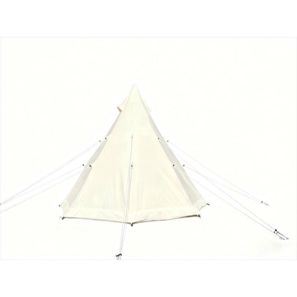 Jushua 9.8 ft. x 9.8 ft. Beige Bell Glamping Tent with Aluminum Pole ...