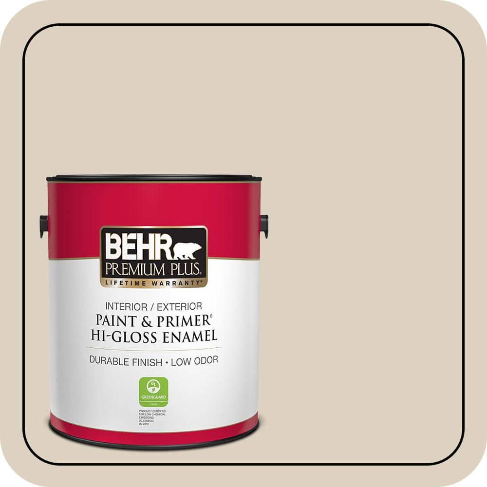 BEHR PREMIUM PLUS 1 gal. #PPU7-10 Roman Plaster Hi-Gloss Enamel ...