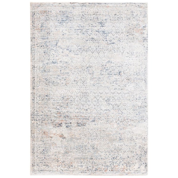 SAFAVIEH Cosmopolitan 5 ft. x 8 ft. Cream/Beige Distressed Abstract ...