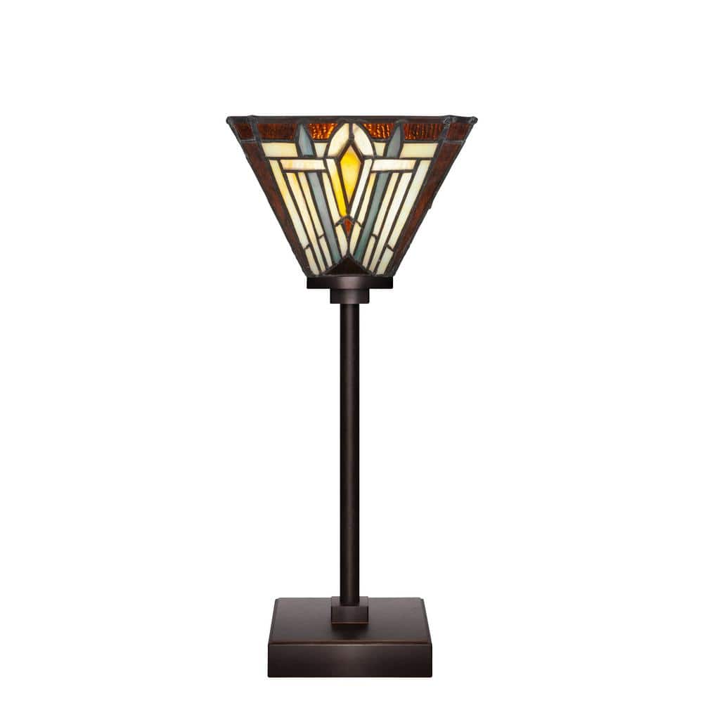 Quincy 16.25 in. Dark Granite Accent Lamp with Glass Shade 5R4DG9596 ...