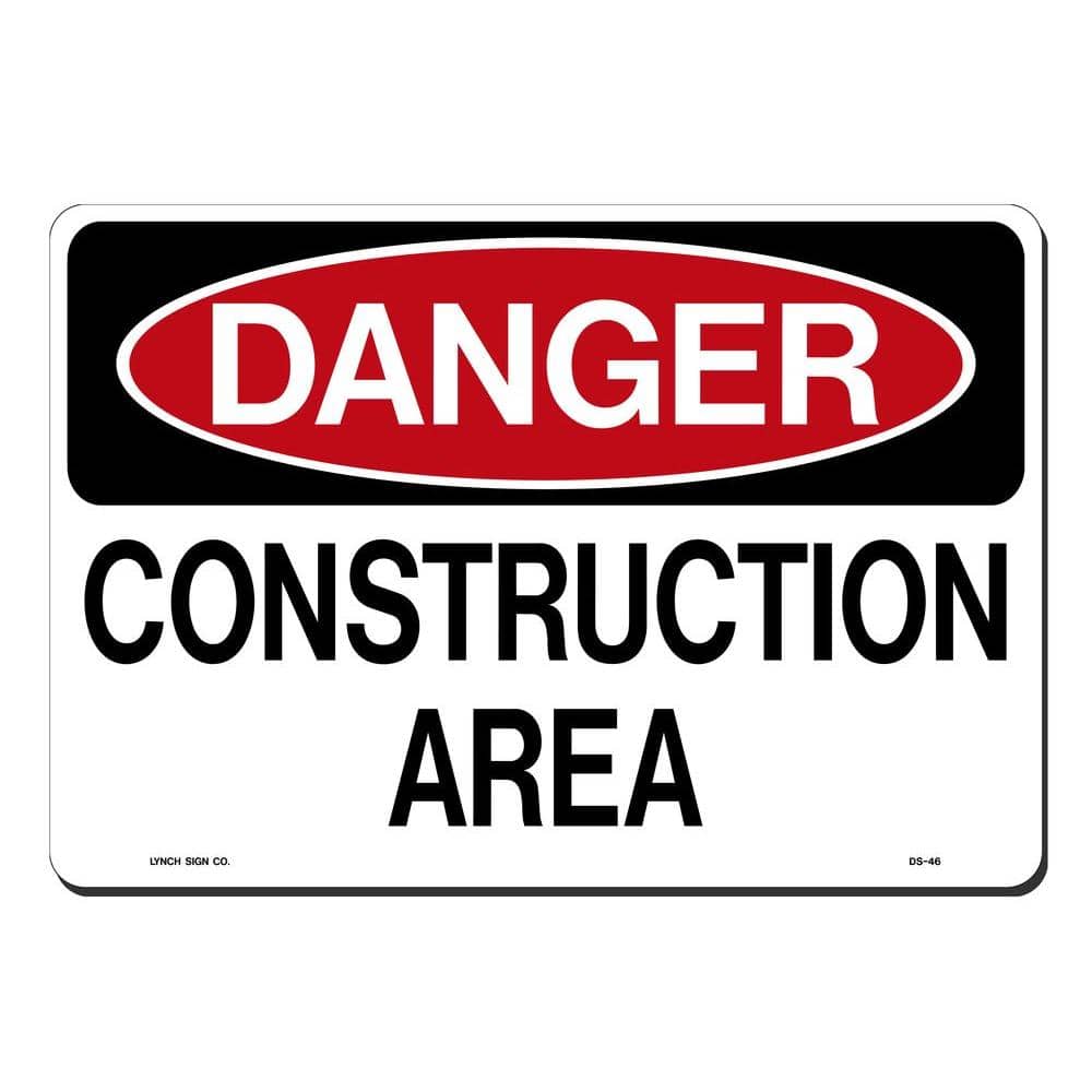 Lynch Sign 14 in. x 10 in. Danger Construction Area Sign Printed on ...