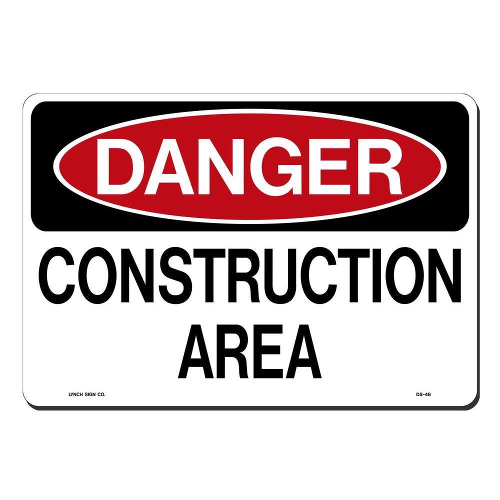 Lynch Sign 14 in. x 10 in. Danger Construction Area Sign Printed on ...