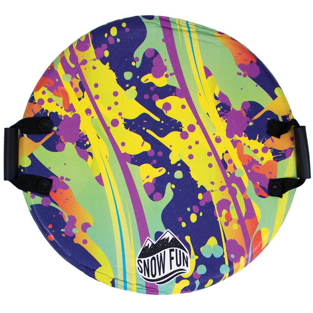 SNOWFUN: Foam Disc Sled: Splatter - Round 24 in. - Winter Sled with ...