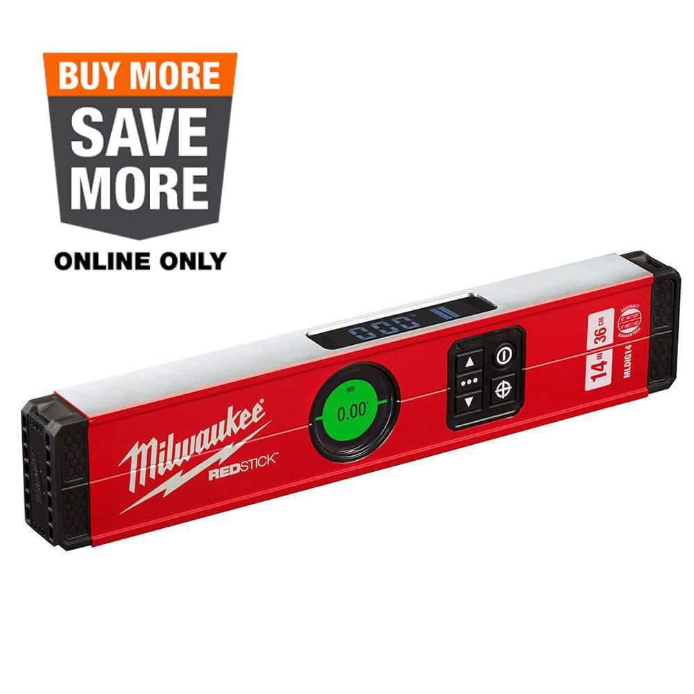 Milwaukee 14 in. Redstick Digital Box Level with Pin-Point Measurement ...