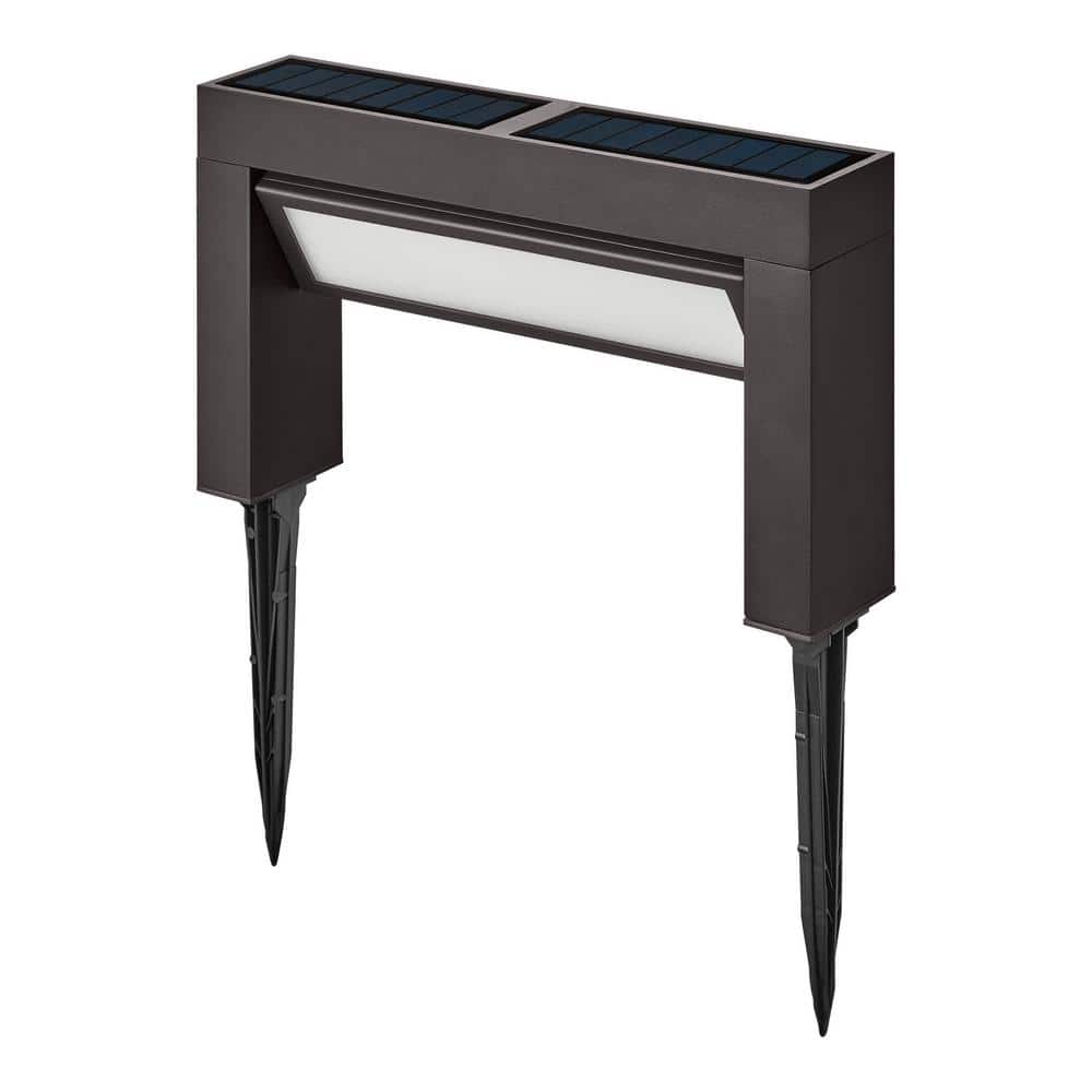 Hampton Bay 10 Lumen Bronze LED Weather Resistant Outdoor Solar Edge ...