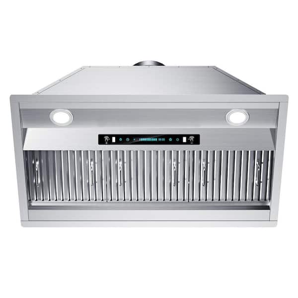 HGUOQ 36 in. 400 CFM Convertible Insert Range Hood Stainless Steel with ...