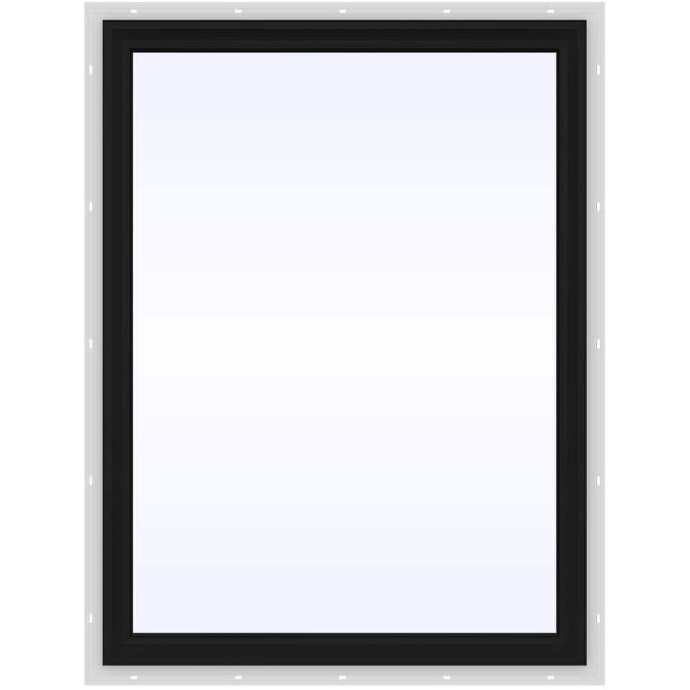 JELD-WEN 36 in. x 48 in. V-2500 Series Bronze Exterior/White Interior ...