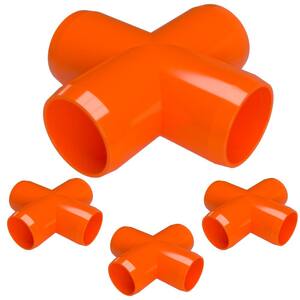 Formufit 1/2 in. Furniture Grade PVC Cross in Orange (10-Pack) F012CRX ...