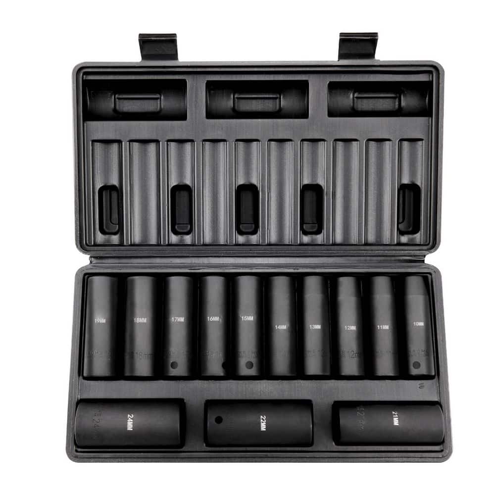 SKYSHALO 1/2 in. Drive Impact Socket Set, 13-Piece Deep Socket Set ...