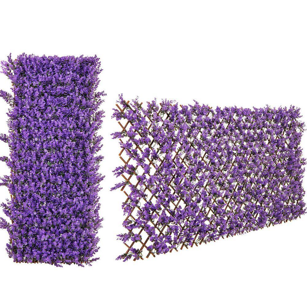 Mecale 71 in. x 36 in. Decorative Artificial Purple Eucalyptus Fencing ...
