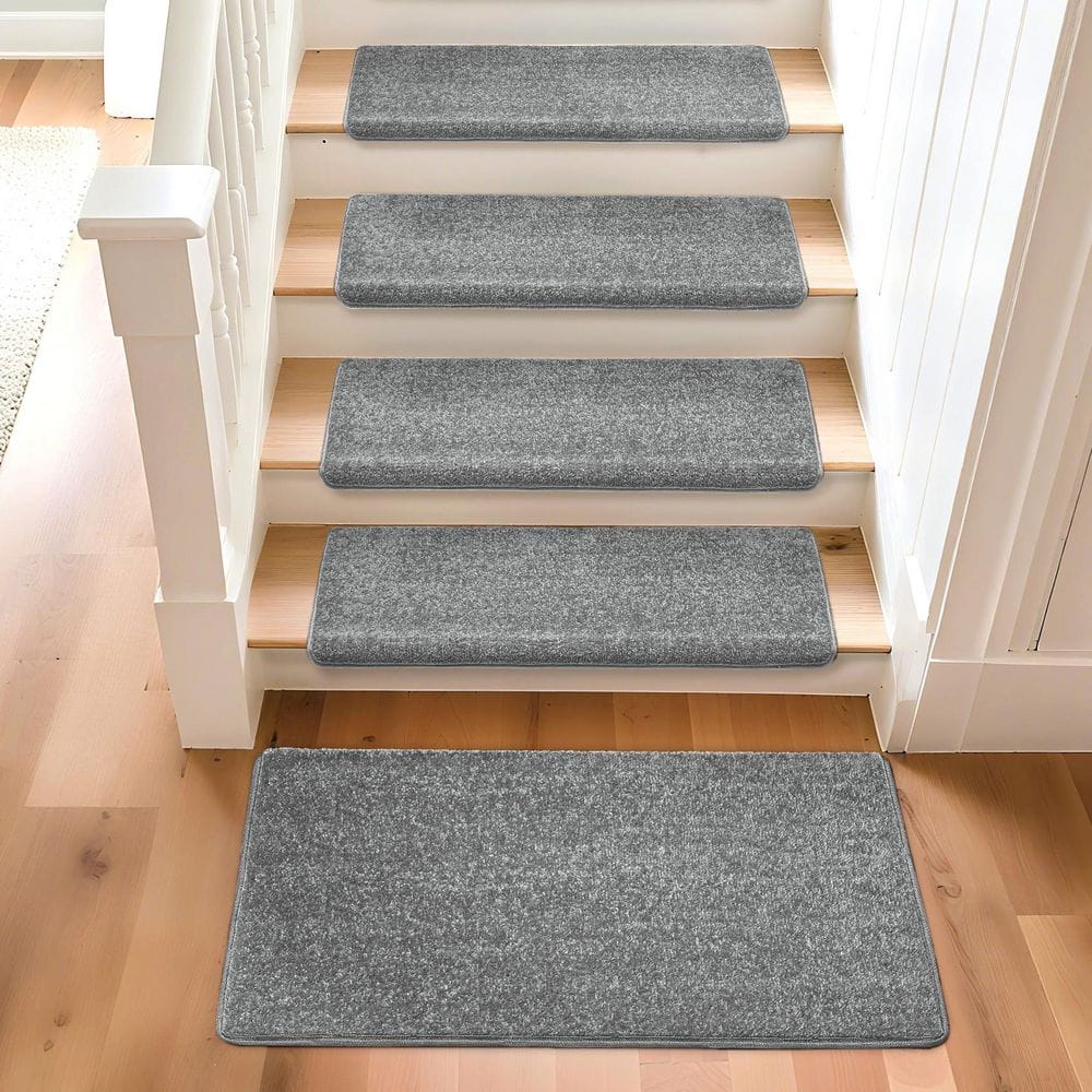 PURE ERA Gray 9.5 in. x 30 in. x 1.2 in. Bullnose Polypropylene Non ...