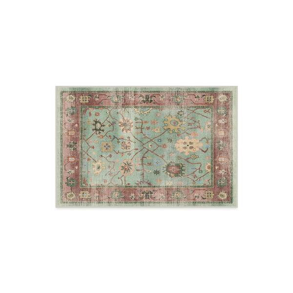 Ruggable Machine Washable Rug with Standard Pad-Jemima Sage & Rosewood ...