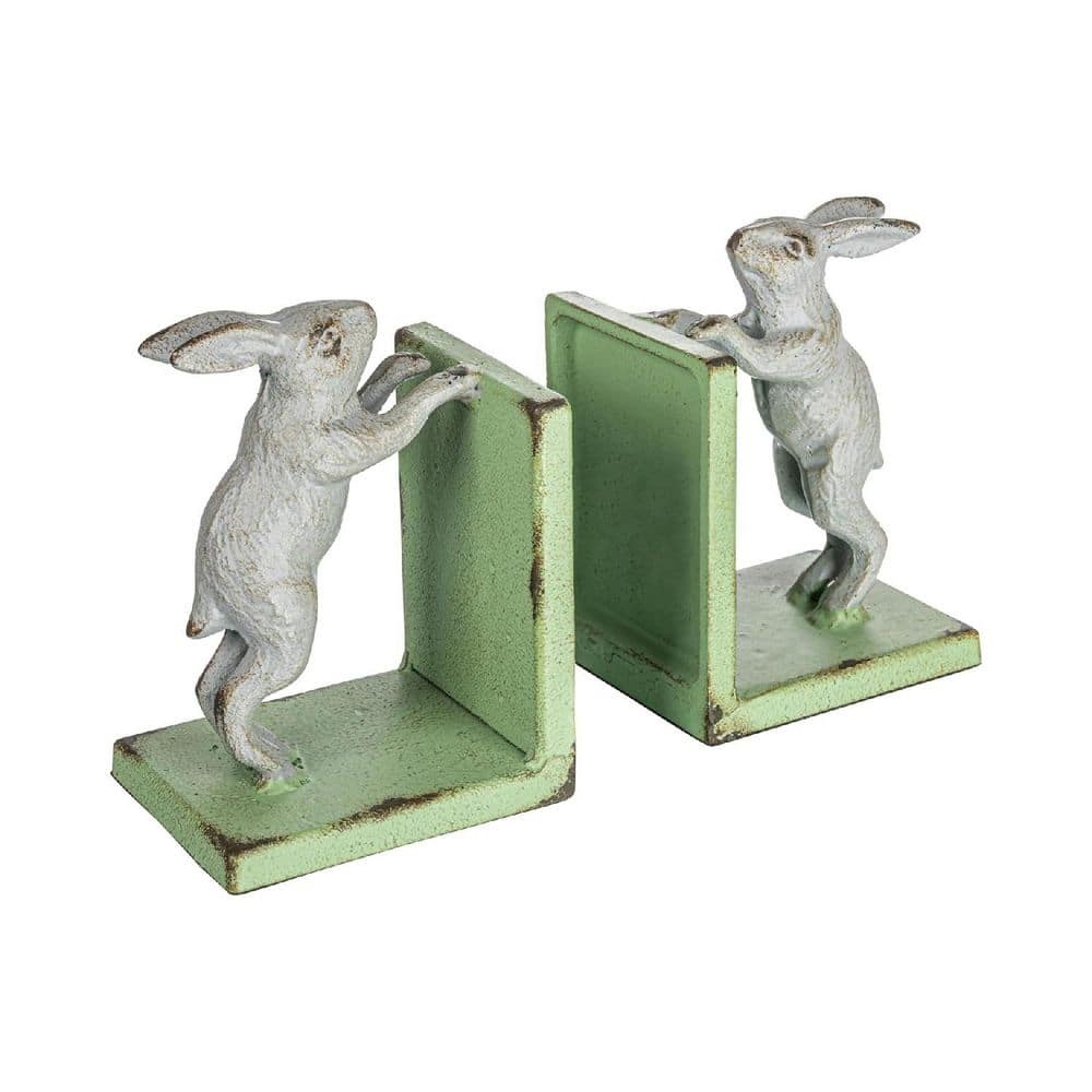 Green 2-Tone Rabbit Metal Decorative Bookend Set of 2 HDBV4DN4ST - The ...