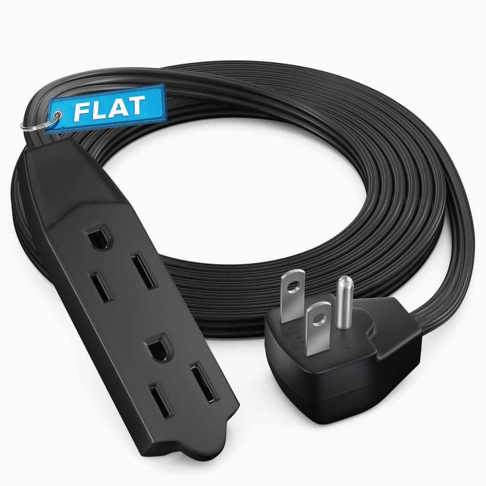 MAXIMM 6 ft. 16/3 Light Duty Indoor Extension Cord Flat Plug Flat Wire ...