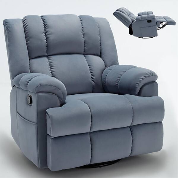 Boyel Living Blue Ergonomic Polyester Rocker and Swivel Recliner Chair ...