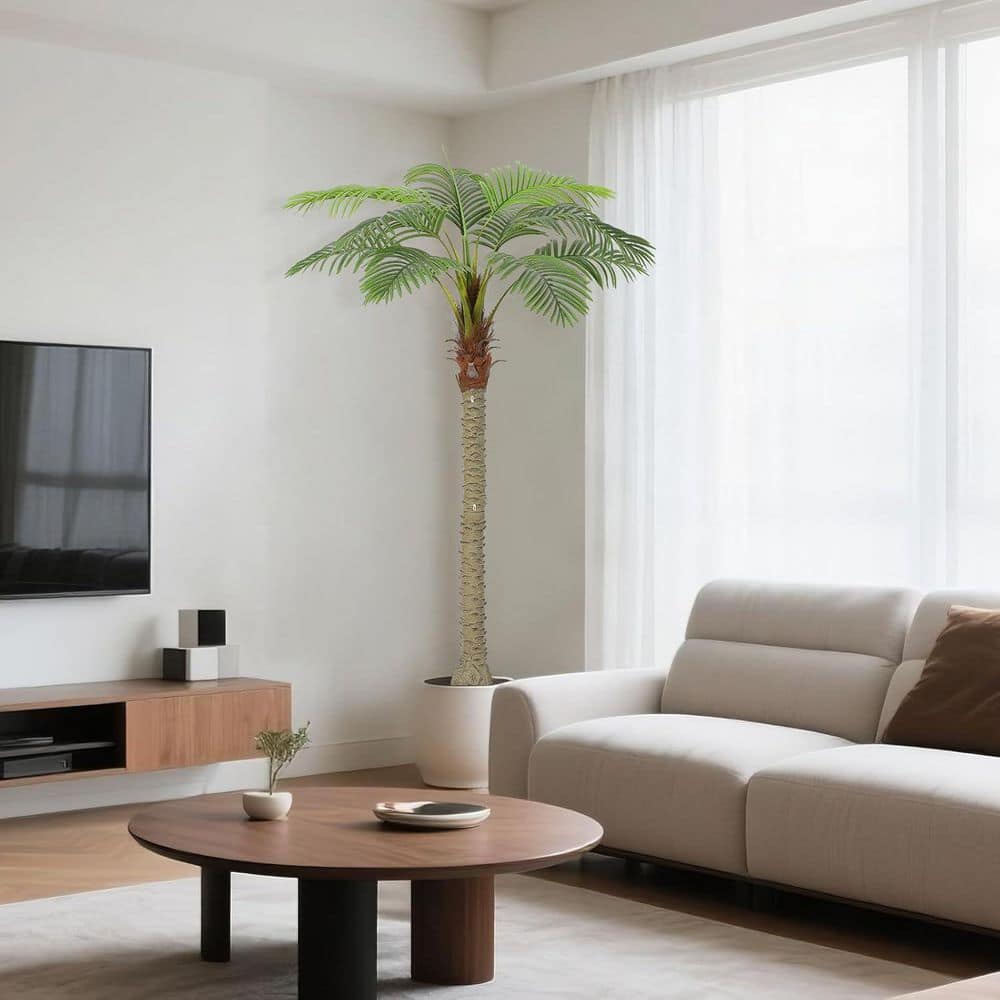 MOVECOM 2 Pack, 7 ft. Artificial Palm Tree -Realistic PE Leaves Coconut ...