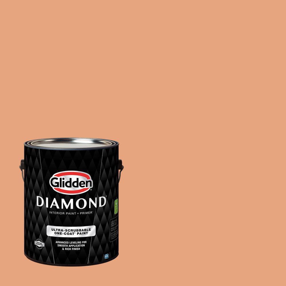 Glidden Diamond 1 gal. PPG1200-4 Orange Clay Ultra-Flat Interior Paint ...