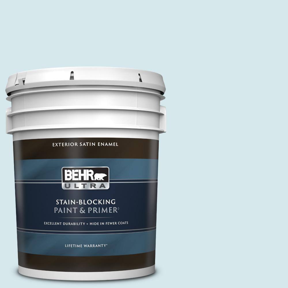 BEHR ULTRA 5 gal. #S490-1 Permafrost Satin Enamel Exterior Paint ...