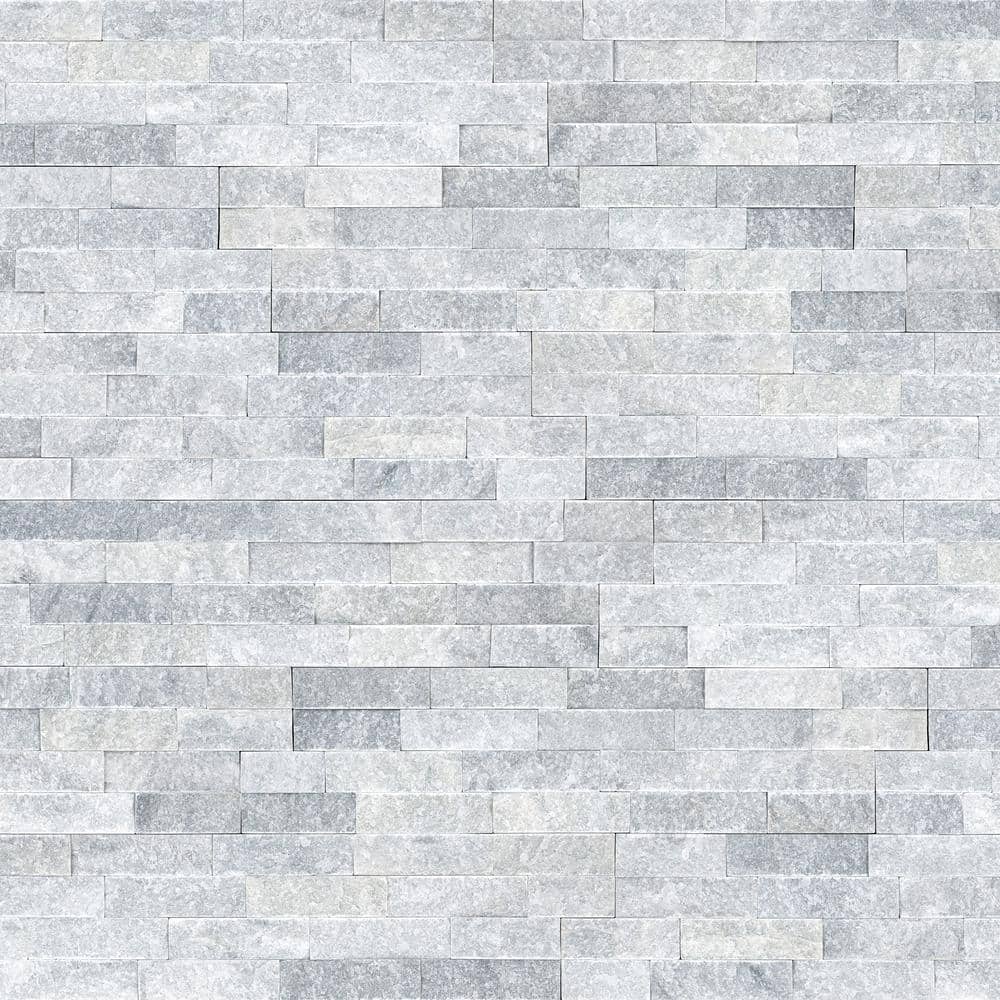MSI Cosmic Gray Ledger Panel 6 in. x 24 in. Splitface Marble Wall Tile ...