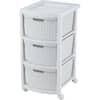 Rimax Resin 3-Drawer Rolling Cart in White 10430 - The Home Depot