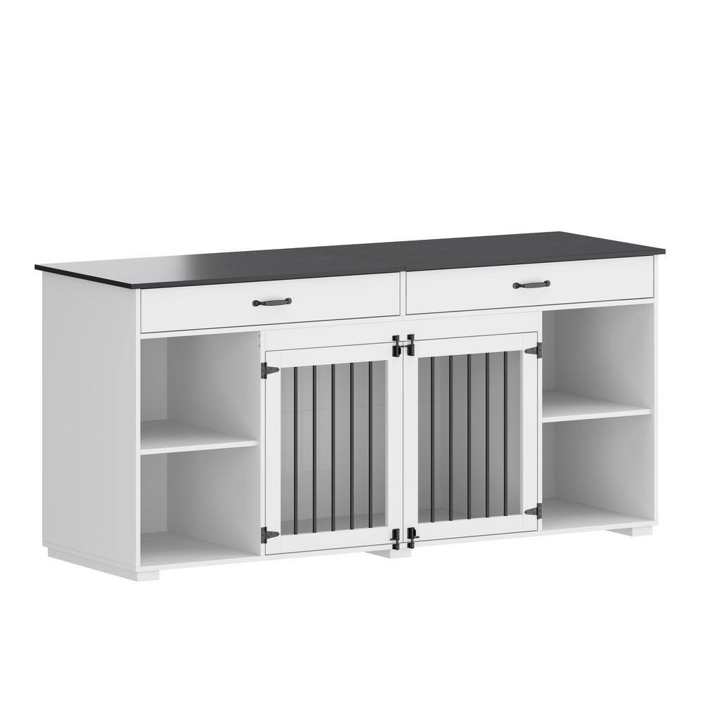 FUFU&GAGA Large Dog House Storage Cabinet with 2 Drawers and Storage ...