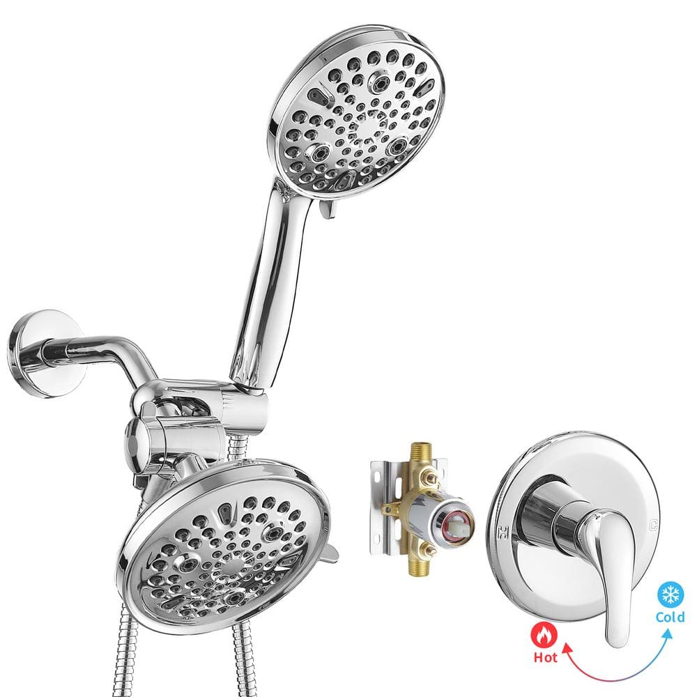 HOMEMYSTIQUE Single Handle 8-Spray Shower Faucet 1.8 GPM with High ...