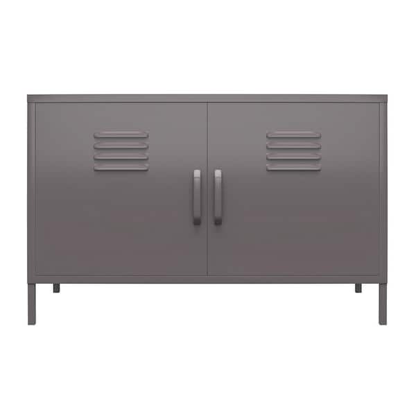 Ameriwood Home Walton 2 Door Metal Locker Accent Cabinet, Graphite Gray ...