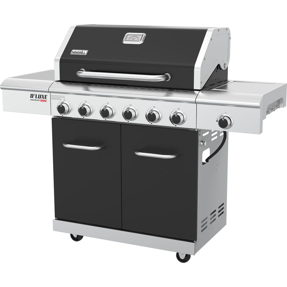 Nexgrill Deluxe 6-Burner Dual Fuel Gas Grill with Gourmet Plus Griddle ...