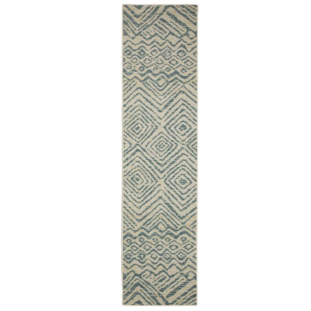 Mohawk Home Zig Zag Stripe Cream 2 ft. x 7 ft. Runner Area Rug 868079 ...