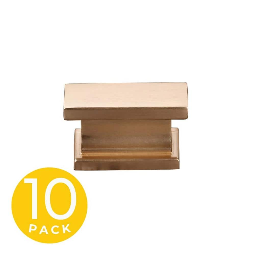 Sapphire Hexa Series 1 in. Modern Gold Rectangle Cabinet Knob (10-Pack ...