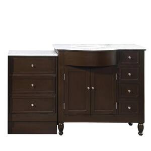 Silkroad Exclusive 68 in. W x 22 in. D Vanity in Dark Walnut with ...