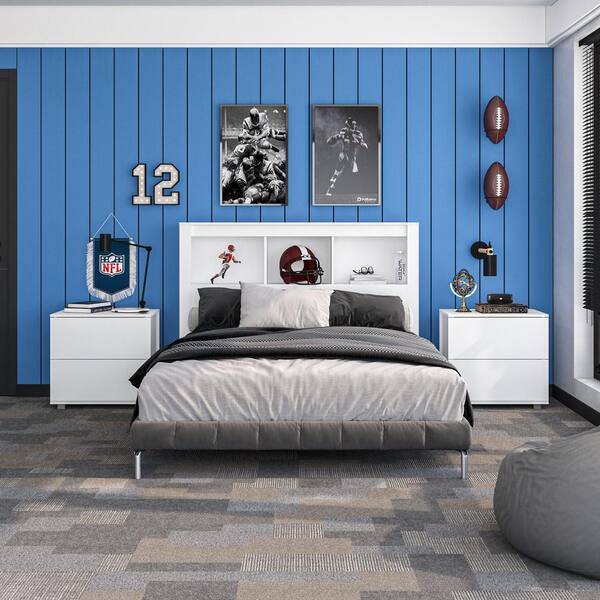 Polifurniture Madison 3 Piece White Wood Full Size Bedroom Set ...