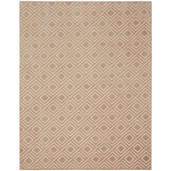 Nourison Casual Brown 9 ft. x 12 ft. Checker Contemporary Area Rug ...