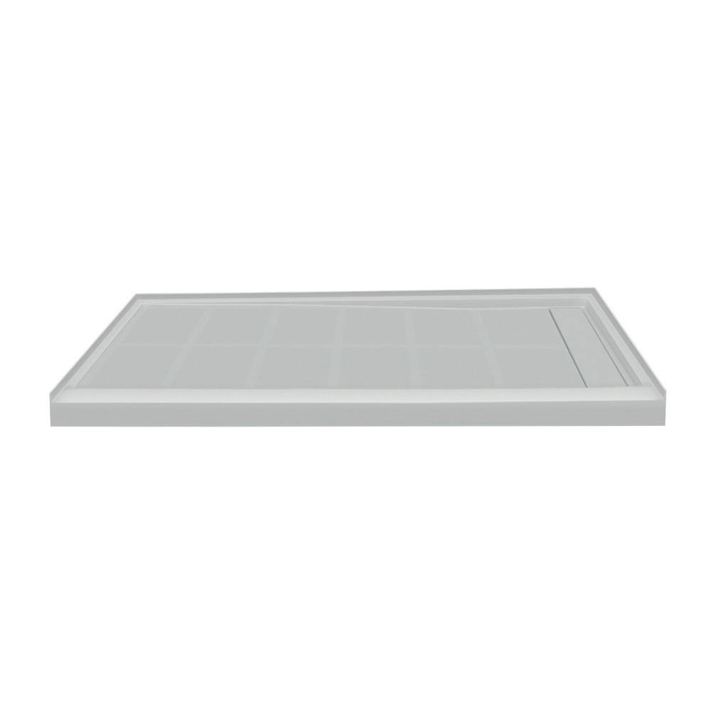 Transolid Linear 36 in. x 60 in. Single Threshold Shower Base in Grey ...