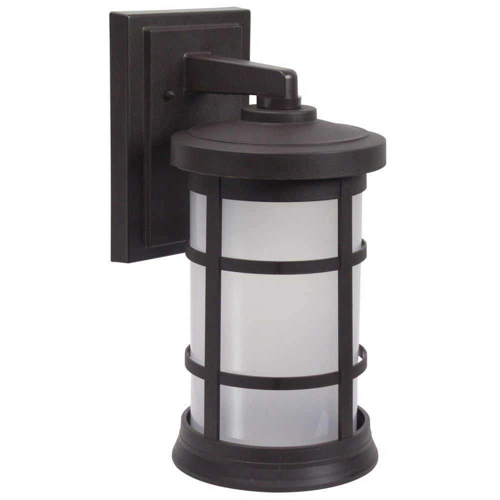 SOLUS Artisan Large Cylinder 60-Watt Equivalent 800 Lumen Bronze Motion ...
