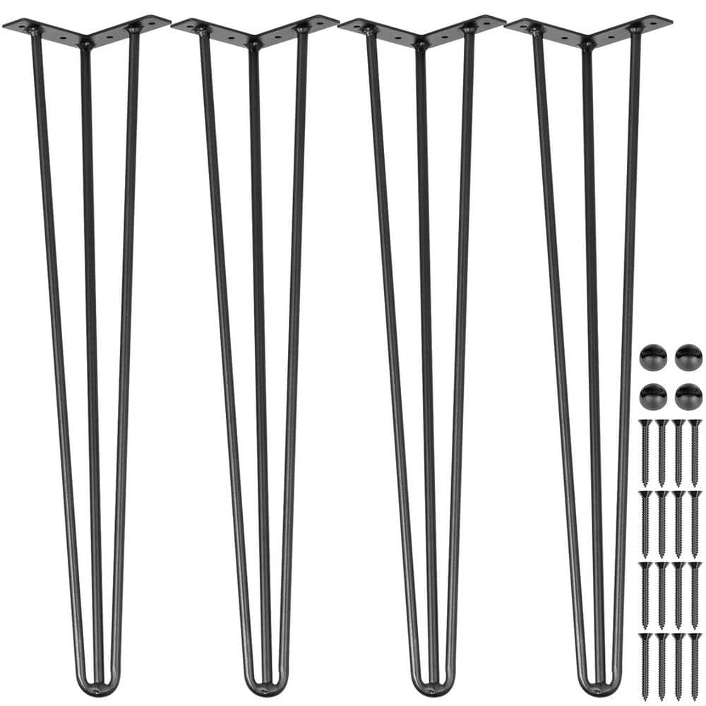 VEVOR Hairpin Table Legs 26 in. Black Set of 4 Desk Legs Each 220 lbs ...