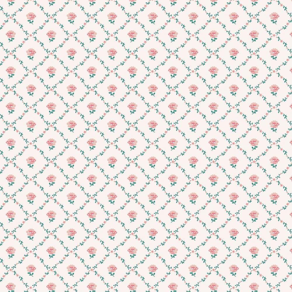 Laura Ashley Kate Coral Pink Wallpaper Sample 12276694 - The Home Depot