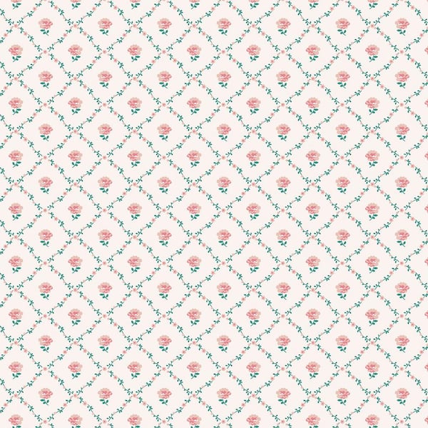 Laura Ashley Kate Coral Pink Wallpaper Sample 12276694 - The Home Depot