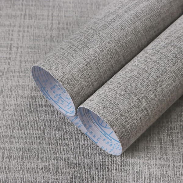 Grey Grasscloth Solid Color Contact Paper Peel and Stick Wallpaper ...