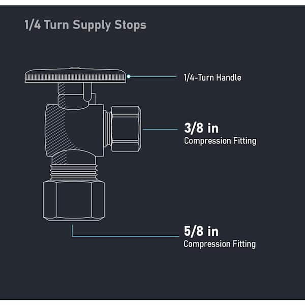 PLUMBFLEX 5/8 in. Compression Inlet x 3/8 in. O.D. Compression Outlet ...