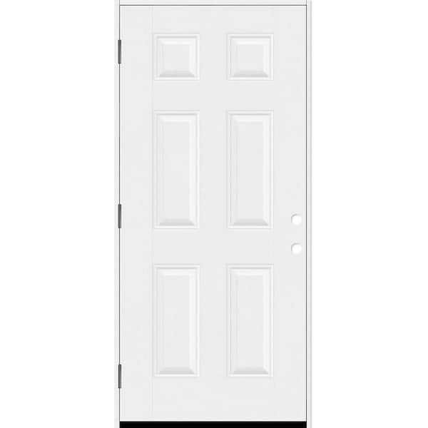 Steves & Sons Regency 36 in. x 80 in. 6 Panel RHOS Unfinished White ...