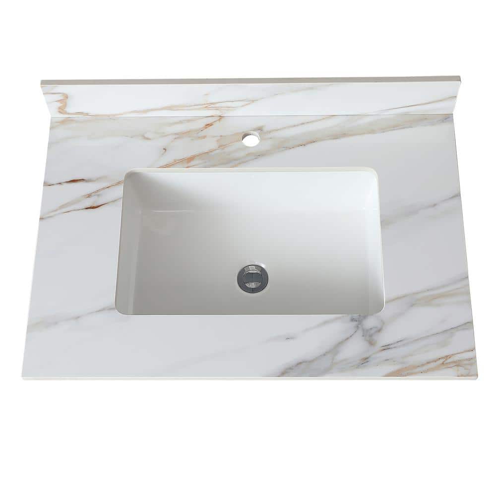 CASAINC 2.58 ft. L x 7.3 in. D Single Holes Engineered Composite ...