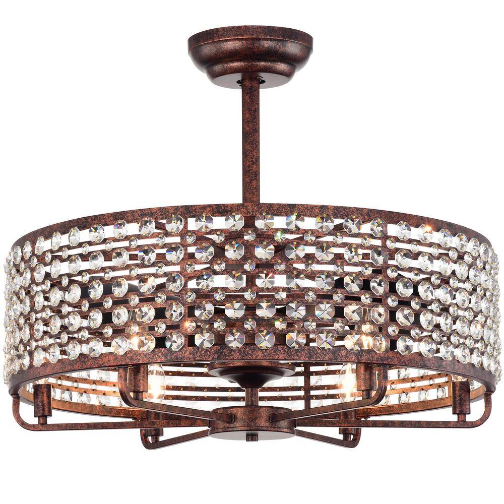 HKMGT 26.8 in. Indoor Vintage Red Ceiling Fan with Remote Included ...