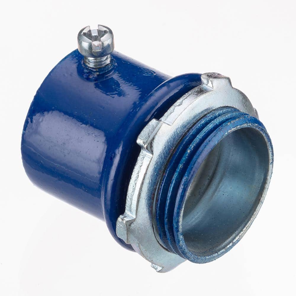 BRIDGEPORT 1-1/4 in. Color Coded Blue EMT Connectors (20-Pack) 233-SBLU ...